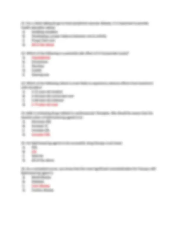 Cardiovascular Drugs Test Questions & Answers | Exams Medicine | Docsity