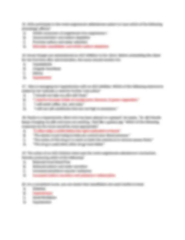 Cardiovascular Drugs Test Questions & Answers | Exams Medicine | Docsity