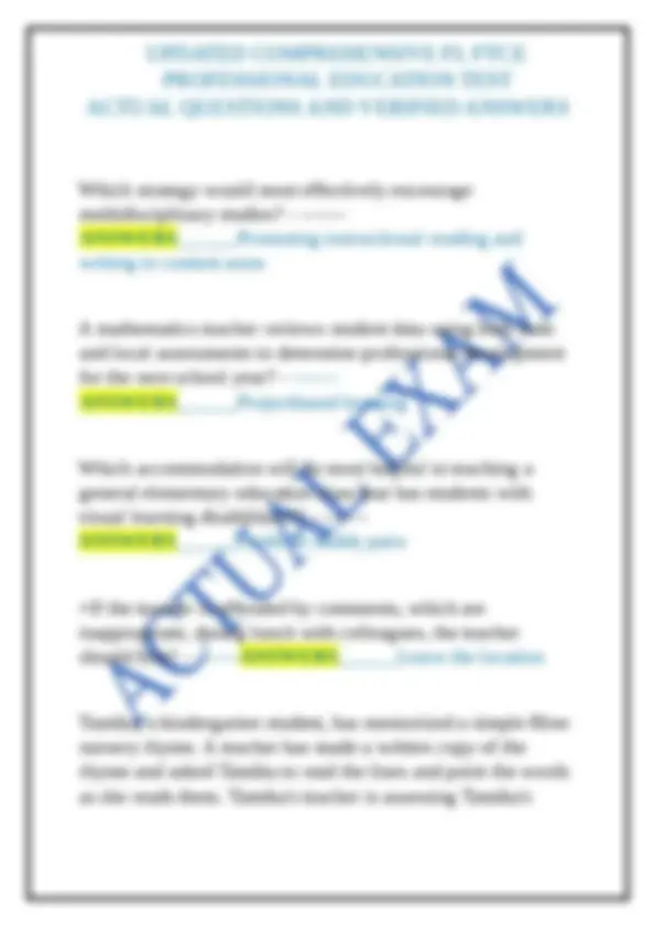 FTCE Professional Education Test: Questions and Answers for Teacher ...