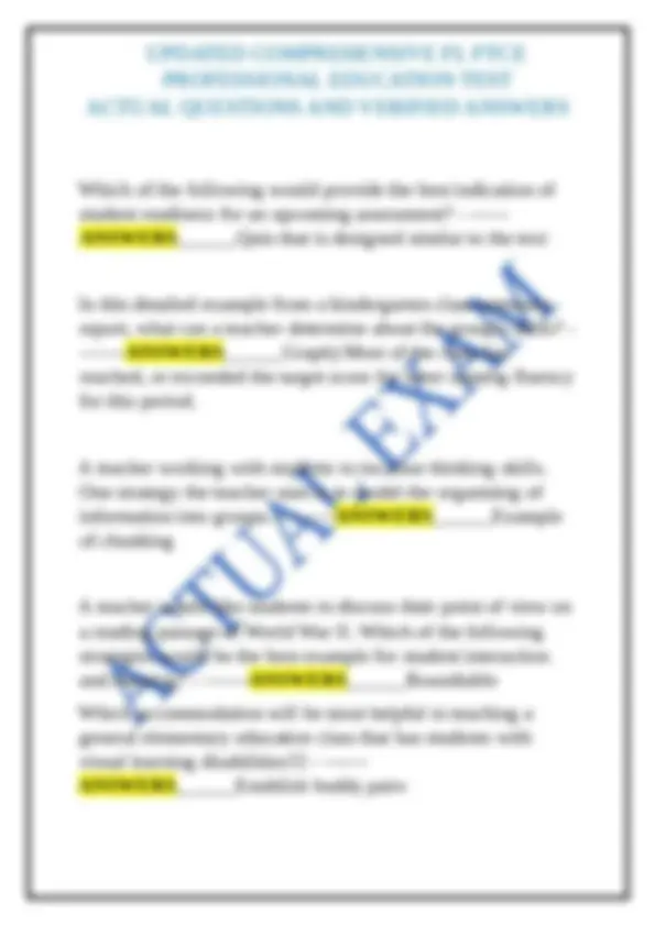 FTCE Professional Education Test: Questions and Answers for Teacher ...