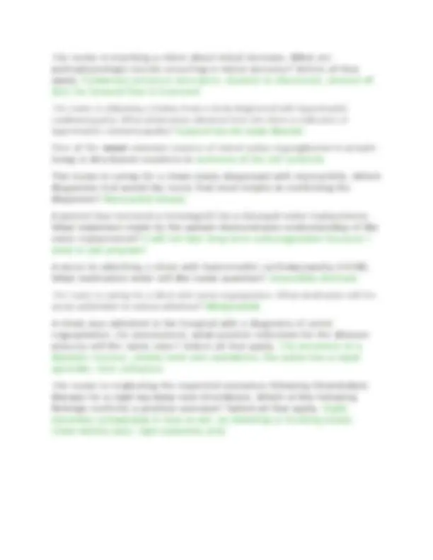 CARDIO_PREP_U MDC 3 CHAPTER 28 EXAM - CARDIOVASCULAR AND HEMATOLOGY. Cardiac Disorders | Exams ...