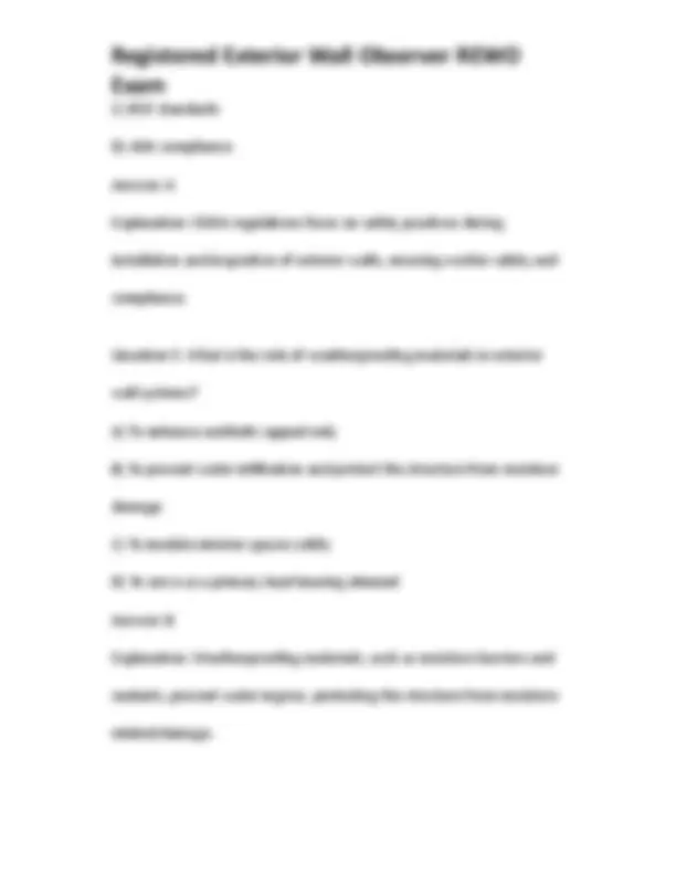 Registered Exterior Wall Observer REWO Exam | Exams Technology | Docsity