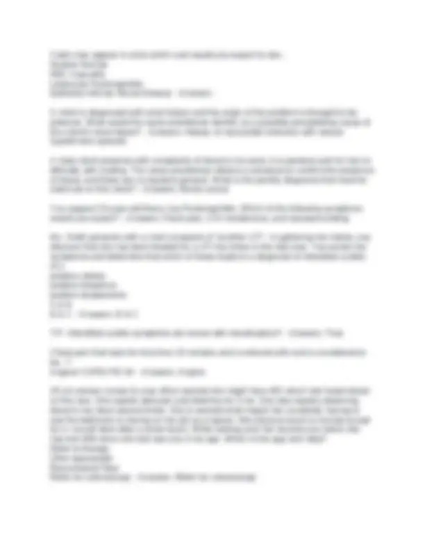 Differential Diagnosis Test Two Exam Questions with 100% Verified ...