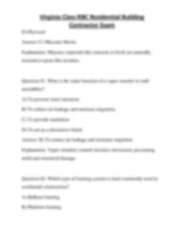 Virginia Class RBC Residential Building Contractor Exam | Exams ...