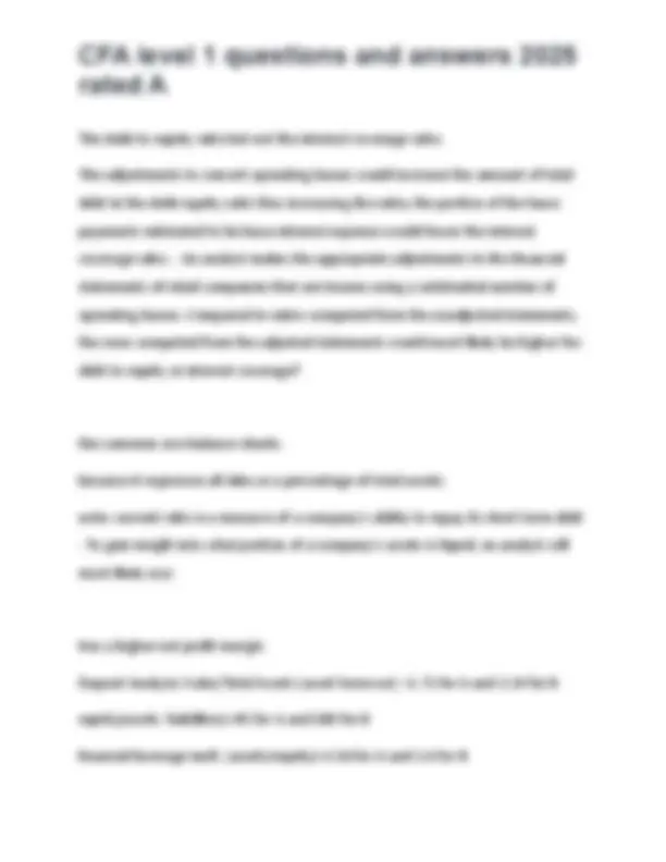 CFA Level 1 Financial Statement Analysis: Practice Questions and ...
