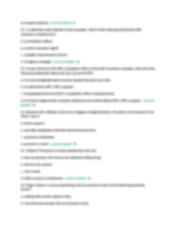 Anti-Money Laundering (AML) in Insurance: Multiple Choice Questions and Answers | Exams Business ...