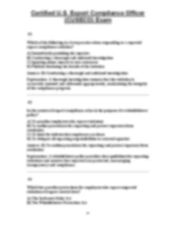 Certified U.S. Export Compliance Officer (CUSECO) Exam | Exams ...