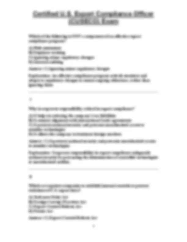 Certified U.S. Export Compliance Officer (CUSECO) Exam | Exams ...