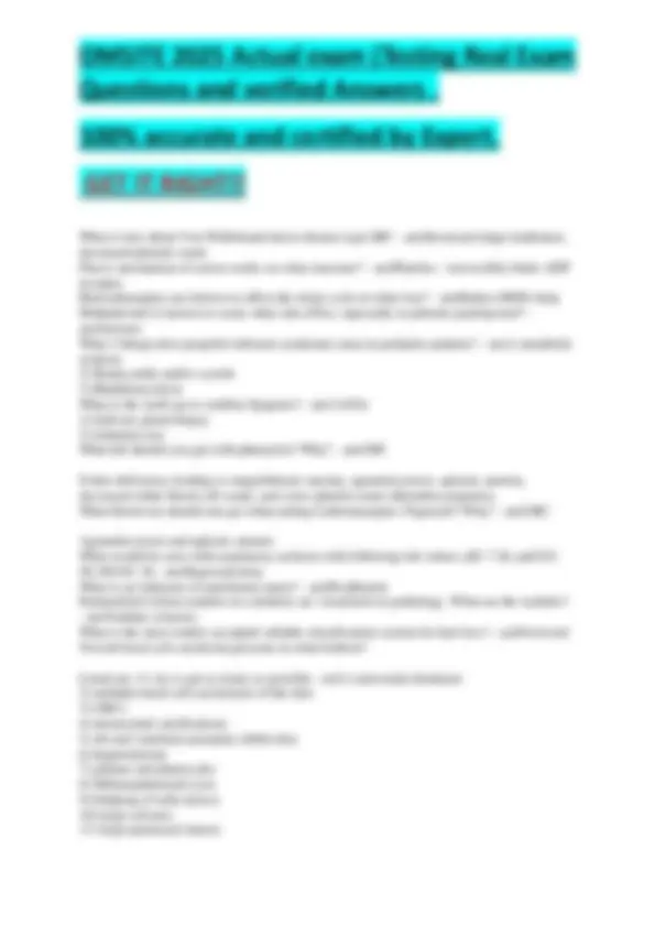 OMSITE 2025 Actual exam (Testing Real Exam Questions and verified ...