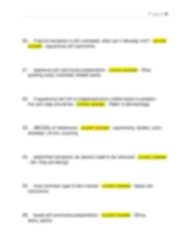 SARAH MICHELLE AANP BOARD EXAM - CRASH COURSE QUESTIONS AND ANSWERS | Exams Nursing | Docsity