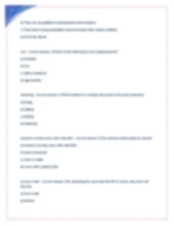 Culinary Arts Exam: Food Safety and Sanitation Quiz | Exams Culinary ...