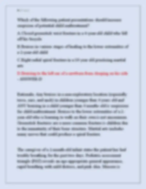 ENPC (Emergency Nursing Pediatric Course) 6th Edition Newest 2025 Test ...