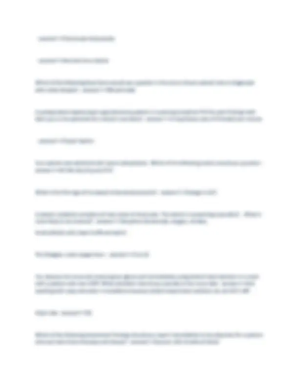 Medical-Surgical Telemetry Exam Questions and Answers | Exams Nursing | Docsity