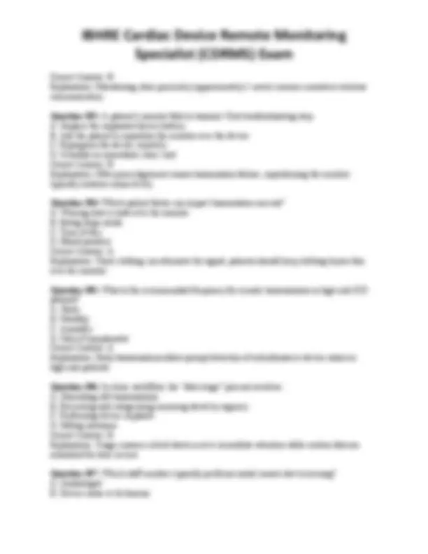 IBHRE Cardiac Device Remote Monitoring Specialist (CDRMS) Exam Study ...