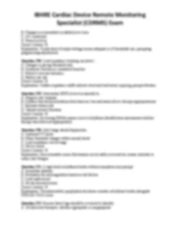 IBHRE Cardiac Device Remote Monitoring Specialist (CDRMS) Exam Study ...