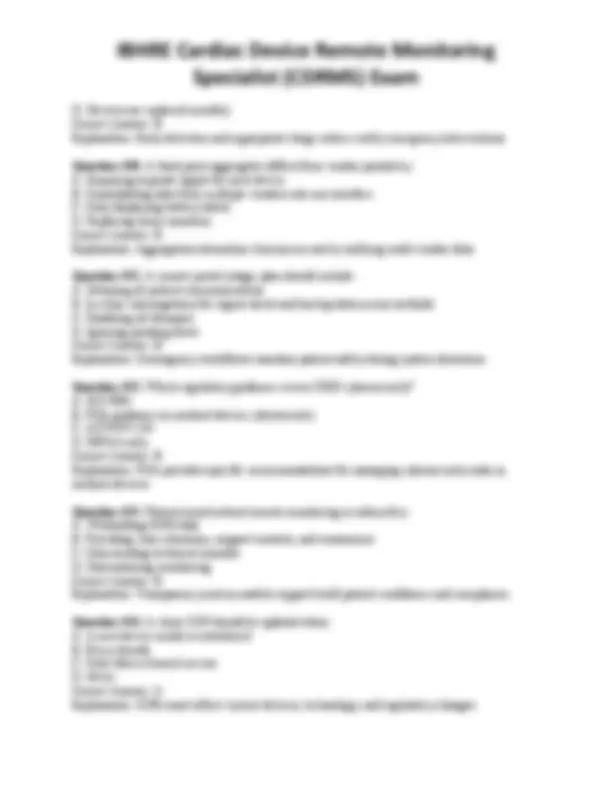 IBHRE Cardiac Device Remote Monitoring Specialist (CDRMS) Exam Study ...