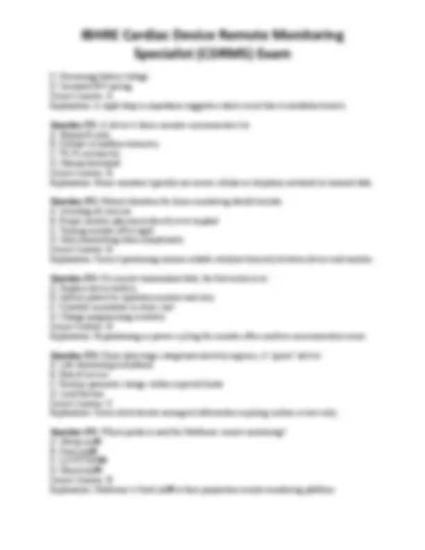 IBHRE Cardiac Device Remote Monitoring Specialist (CDRMS) Exam Study ...