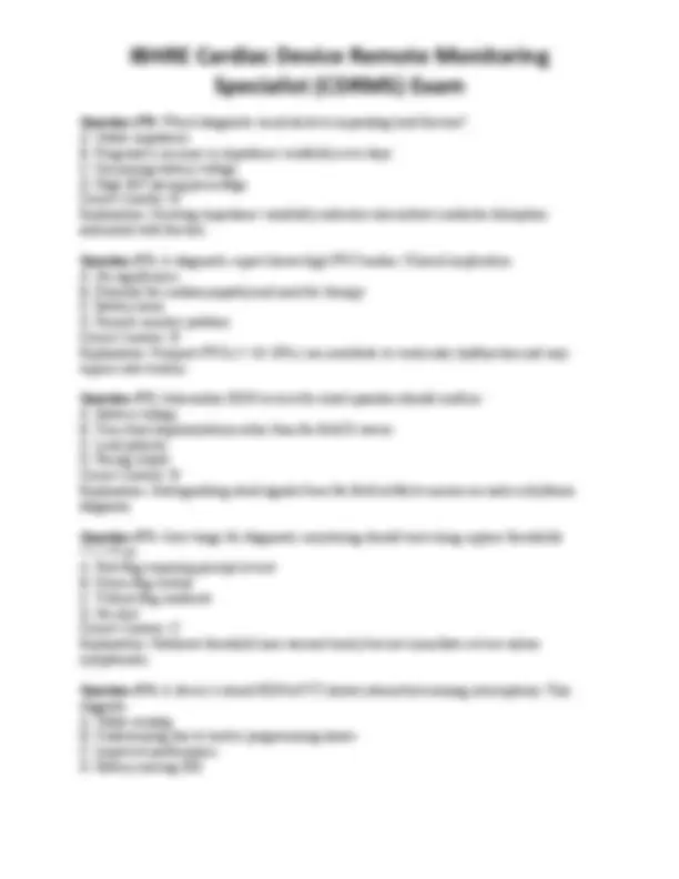 IBHRE Cardiac Device Remote Monitoring Specialist (CDRMS) Exam Study ...