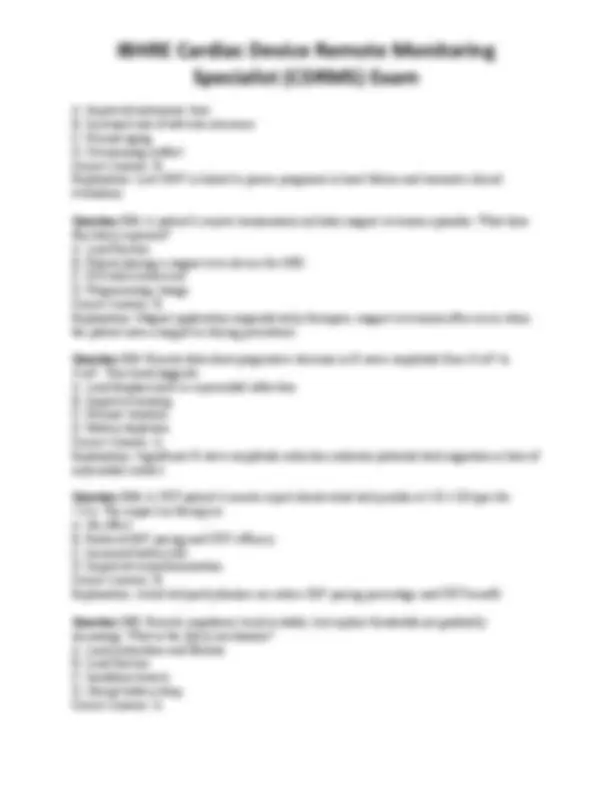 IBHRE Cardiac Device Remote Monitoring Specialist (CDRMS) Exam Study ...