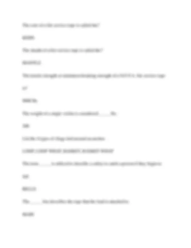 Rope Operations Quiz Exam Questions and Answers| A+ Rated| Already ...