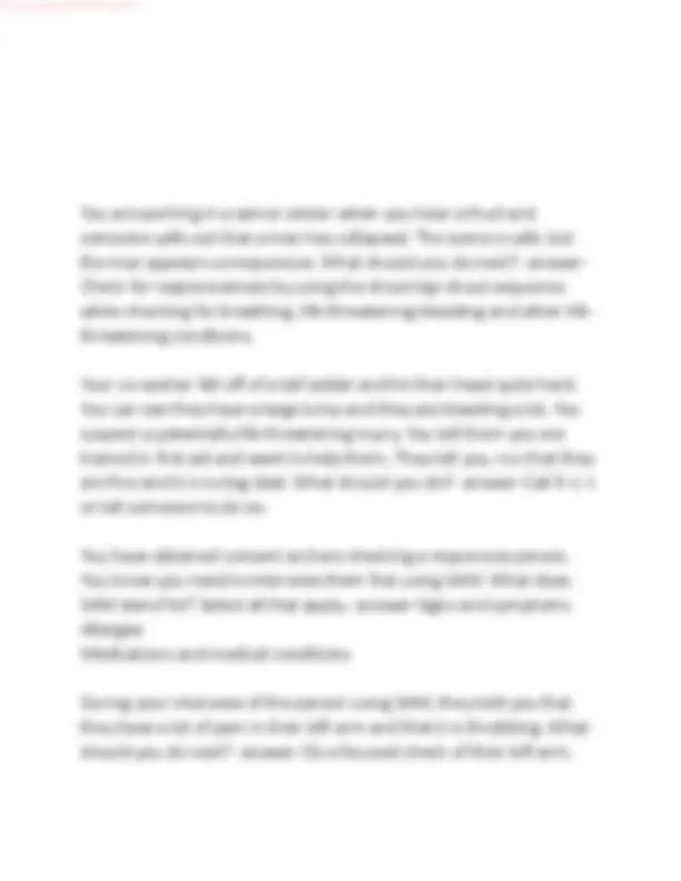 Module 1—First Aid, CPR, AED Foundations.pdf | Exams Nursing | Docsity