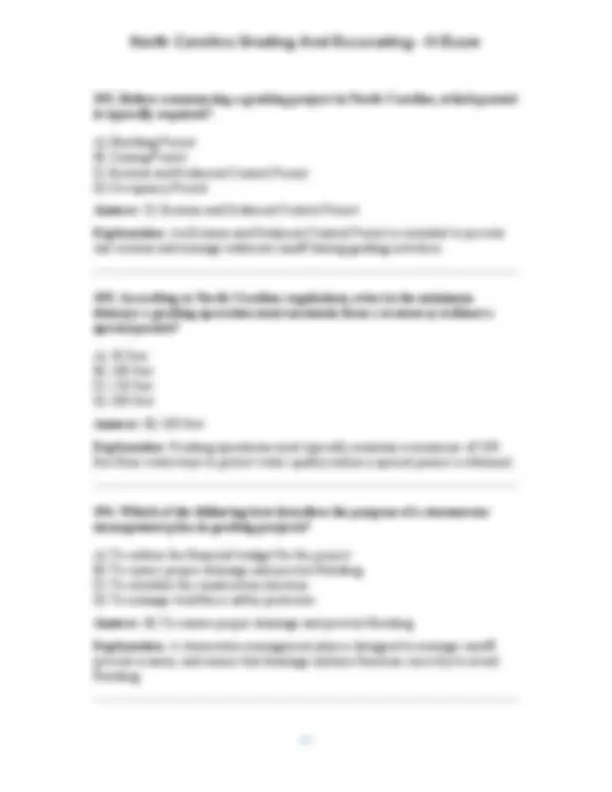 North Carolina Grading And Excavating - H Exam | Exams Technology | Docsity