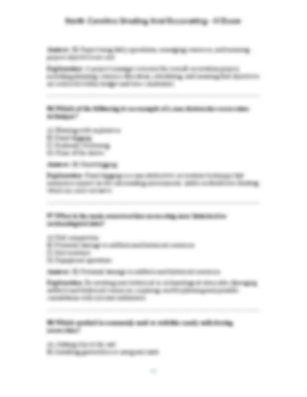 North Carolina Grading And Excavating - H Exam | Exams Technology | Docsity