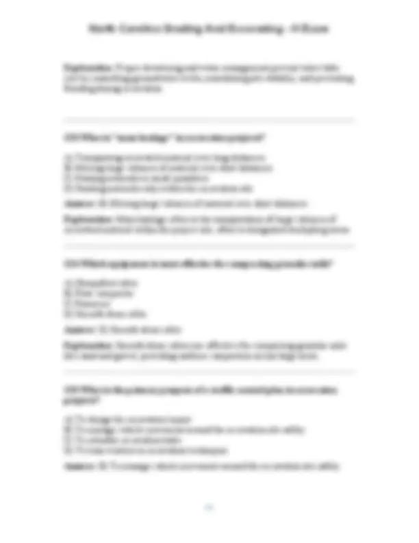 North Carolina Grading And Excavating - H Exam | Exams Technology | Docsity