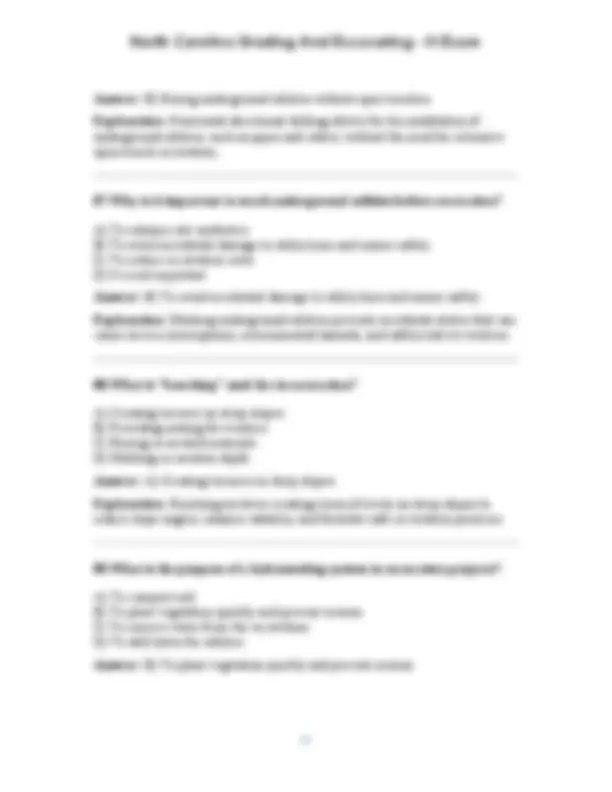 North Carolina Grading And Excavating - H Exam | Exams Technology | Docsity