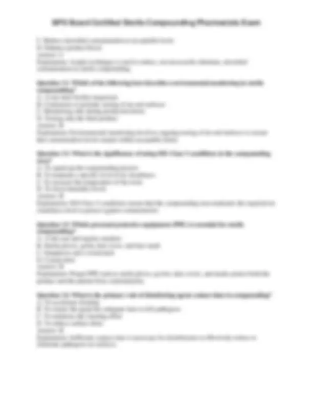 Sterile Compounding Exam Questions: USP 797 & Aseptic Techniques ...