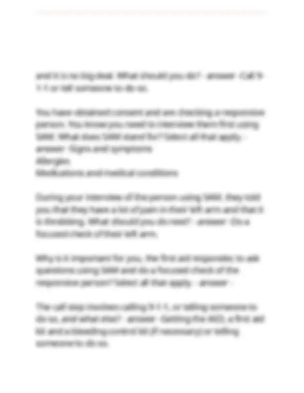 Module 1—First Aid, CPR, AED Foundations.docx | Exams Nursing | Docsity