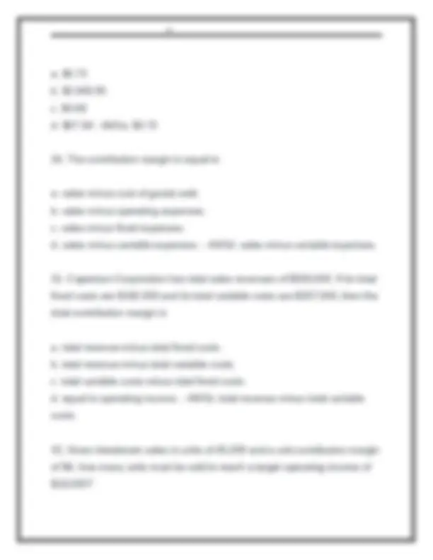 Managerial Accounting Exam Review 2025-2026: Questions and Answers | Exams Management Accounting ...