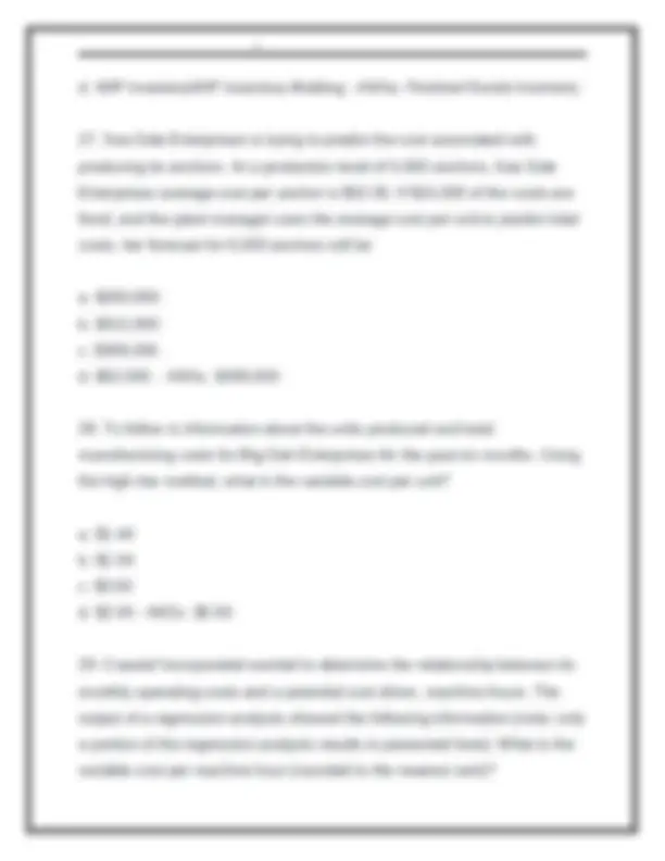 Managerial Accounting Exam Review 2025-2026: Questions and Answers | Exams Management Accounting ...