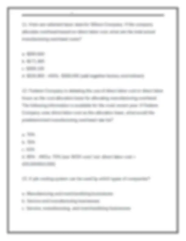 Managerial Accounting Exam Review 2025-2026: Questions and Answers | Exams Management Accounting ...