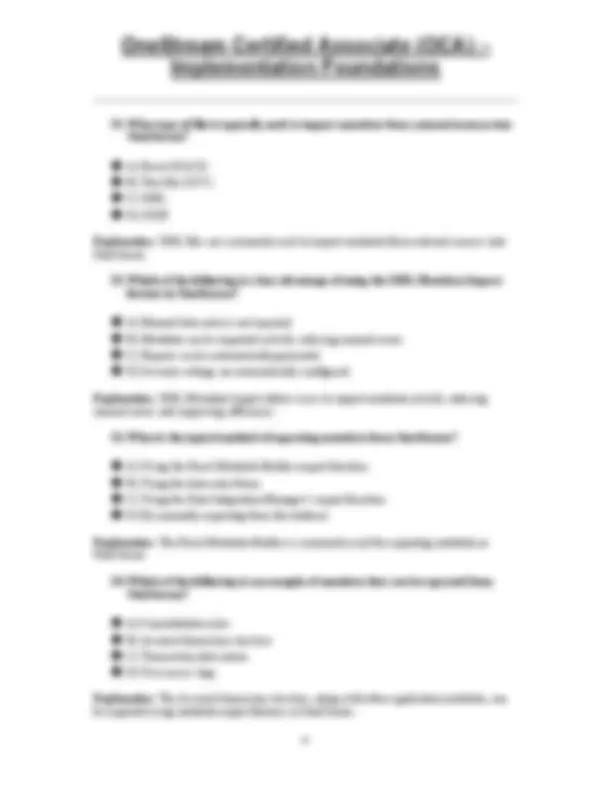 OneStream Certified Associate (OCA) – Implementation Foundations ...