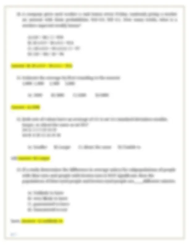 MATH 216T- QUANTITATIVE REASONING II WEEK 5 FINAL EXAM QUESTIONS WITH VERIFIED ANSWERS LAT ...