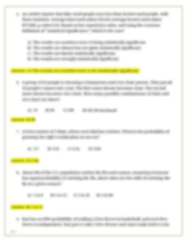 MATH 216T- QUANTITATIVE REASONING II WEEK 5 FINAL EXAM QUESTIONS WITH VERIFIED ANSWERS LAT ...