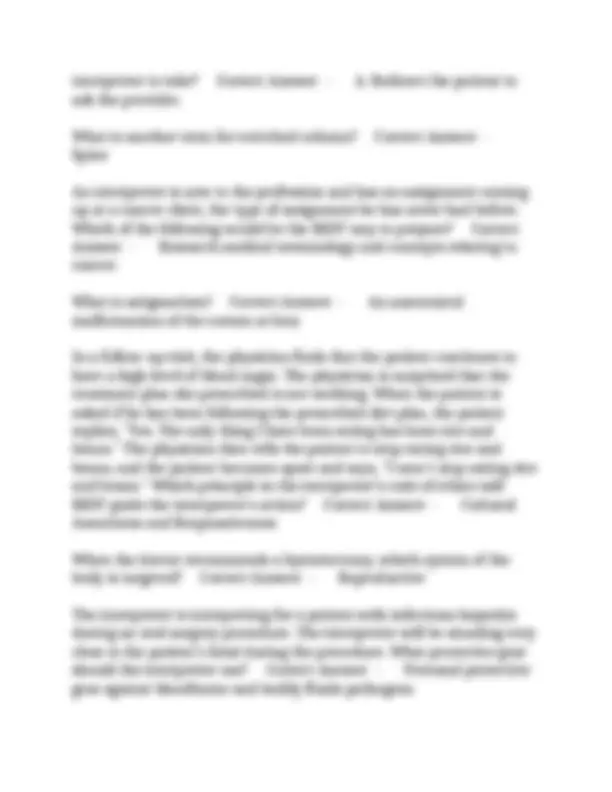 CoreCHI Medical Interpreter Practice Exam: Questions and Solutions ...