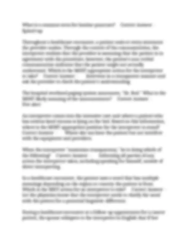 CoreCHI Medical Interpreter Practice Exam: Questions and Solutions ...