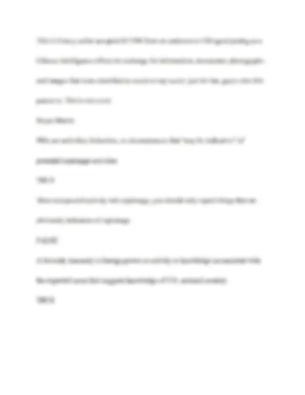 (TARP)- THREAT AWARENESS AND REPORTING PROGRAM EXAM| Answered 100% ...