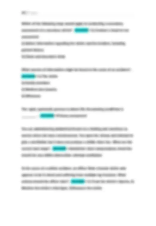 POST First Responder First Aid/CPR/AED Exam Questions And Answers ...