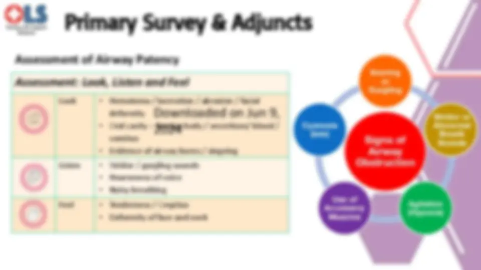 primary and secondary survey in trauma | Slides Medicine | Docsity