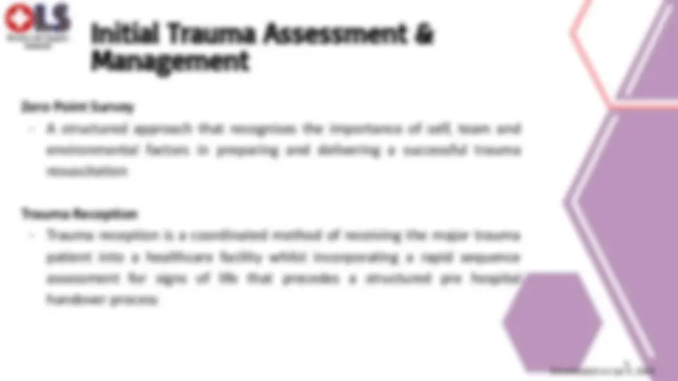 primary and secondary survey in trauma | Slides Medicine | Docsity