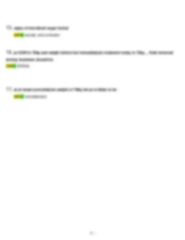 Fresenius ~ Ccht Certification Preparation Test | Exams Nursing | Docsity