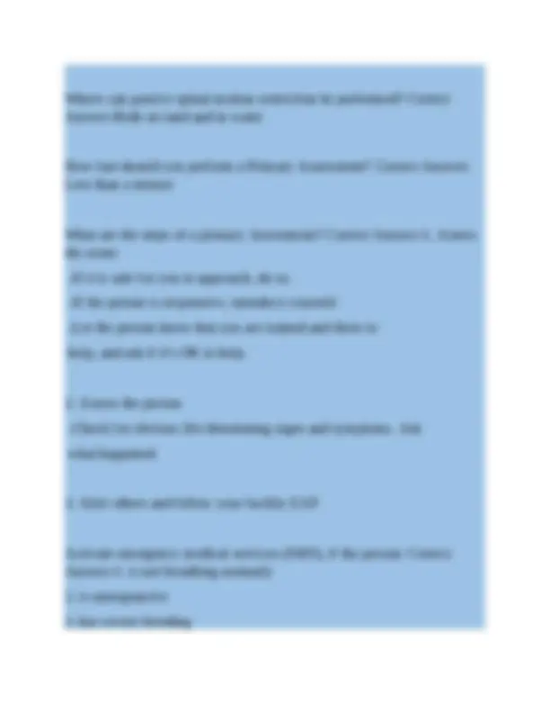 StarGuard Elite LifeGuard Module 4 - Emergency Care questions with ...