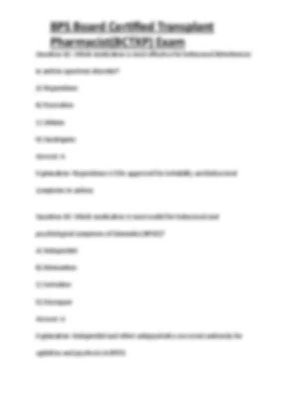 BPS Board Certified Transplant Pharmacist(BCTXP) Exam | Exams ...