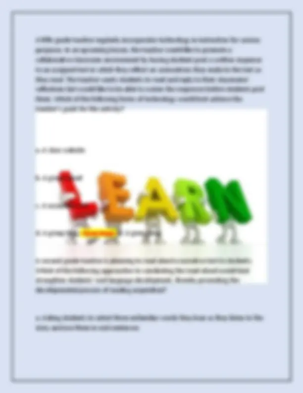 ILTS LITERACY CONTENT EXAM NEWEST 20205 ACTUAL EXAM WITH COMPLETE 60 ...