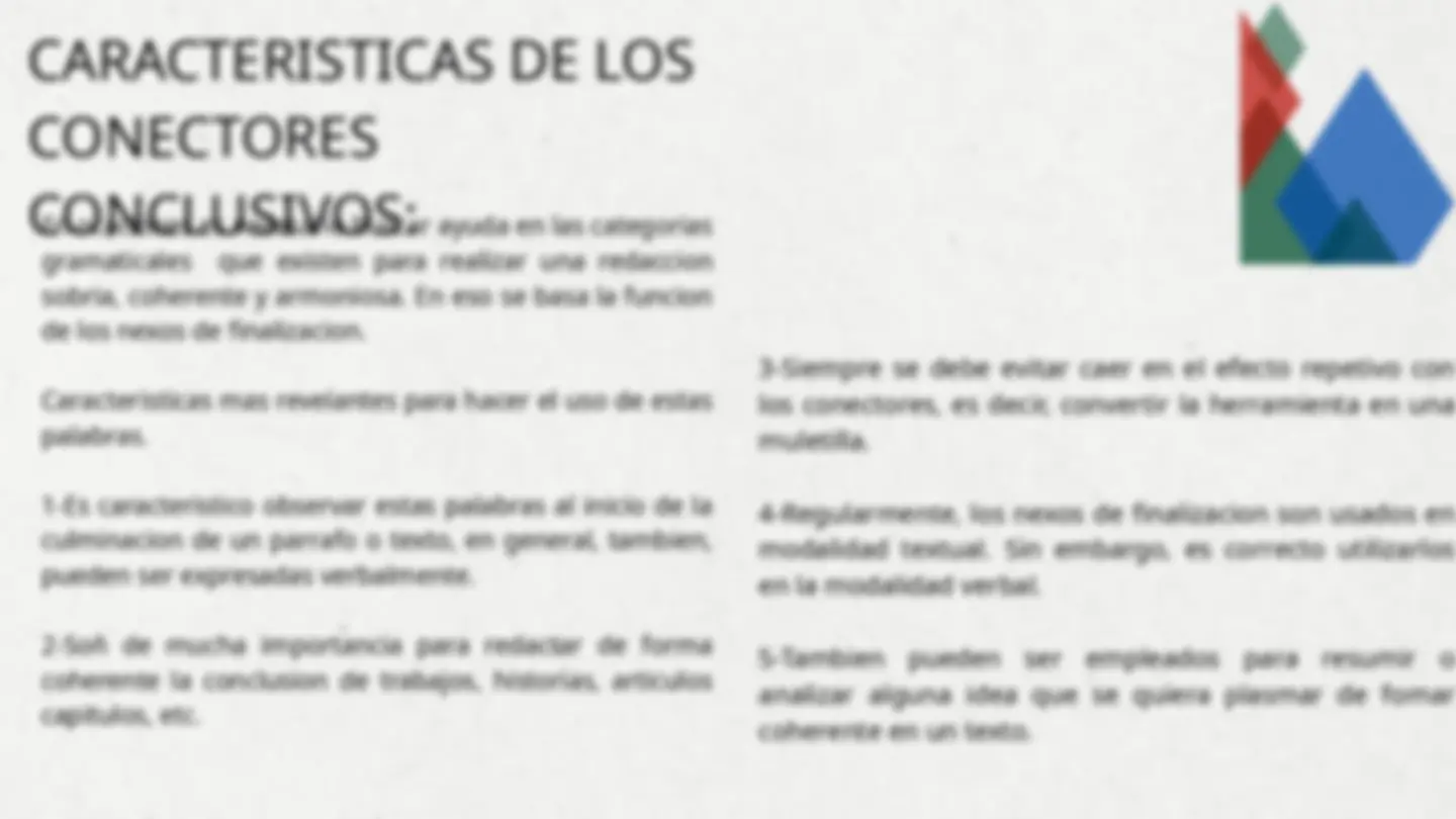 Conectores de lenguaje | Cheat Sheet Design | Docsity