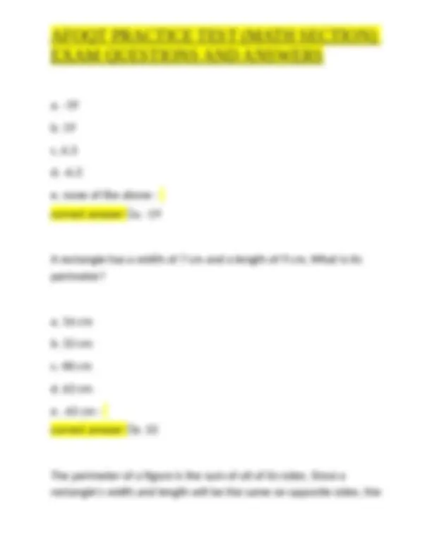 AFOQT PRACTICE TEST (MATH SECTION) EXAM QUESTIONS AND ANSWERS | Exams ...