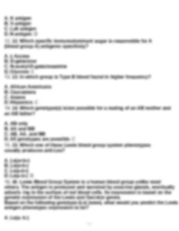 Blood Bank - Blood Group Systems Questions with Answers | Exams ...
